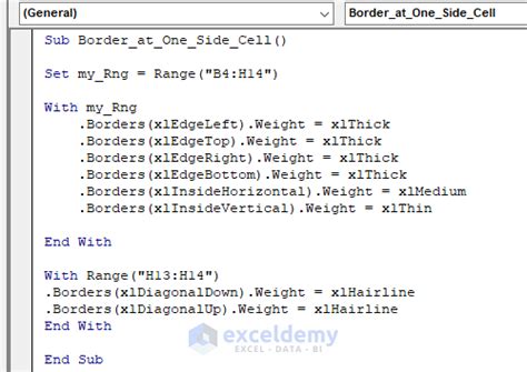 How To Use Excel Vba Border Weight Property 8 Methods