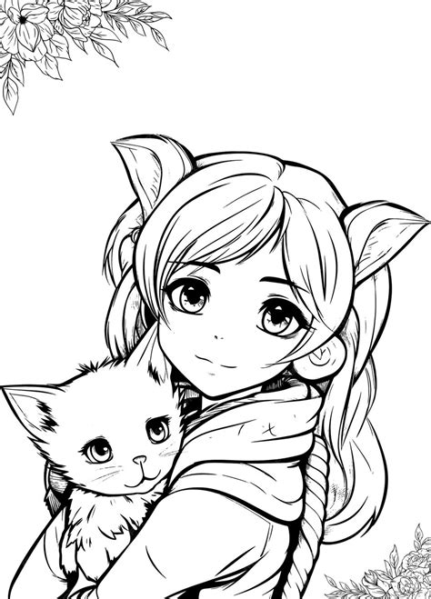 귀여운 애니메이션 색칠하기 프리미엄 벡터