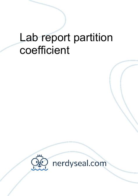 Lab Report Partition Coefficient 293 Words Nerdyseal