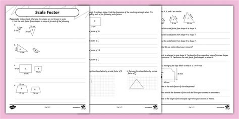 Seventh Grade Scale Factor Practice Teacher Made Twinkl