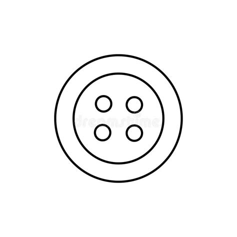 Outline Button Icon Line Sewing Sign Stock Vector Illustration Of