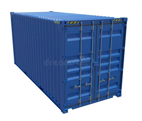 Blue Shipping Cargo Container For Logistics And Transportation Isolated On White Background