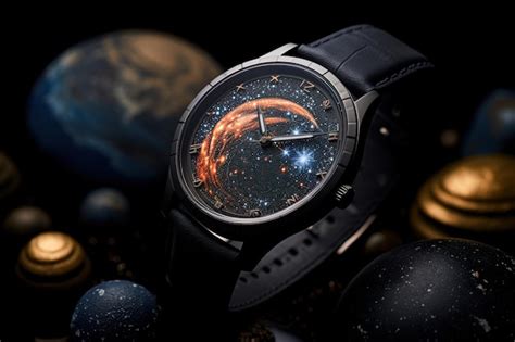 Reloj espacial único que incorpora elementos cósmicos y motivos