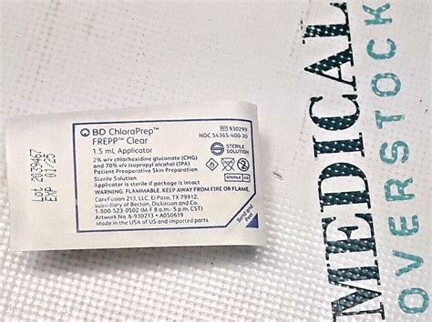 930299 Bd Chloraprep Frepp Clear 15ml Applicators Box Of 20