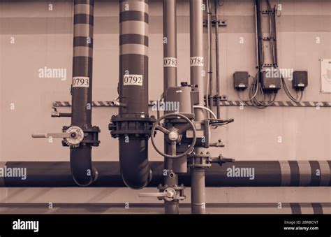 Pipeline And Pipe Rack Of Petroleum Industrial Plant Offshore Industry Oil And Gas Production