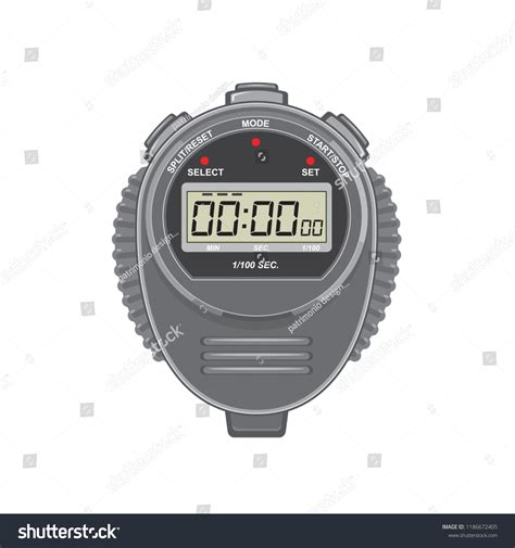 Retro Style Illustration Digital Stopwatch Timer Stock Vector Royalty Free