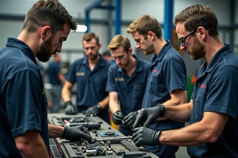 Men Working On Electronics Assembly Premium Ai Generated Image