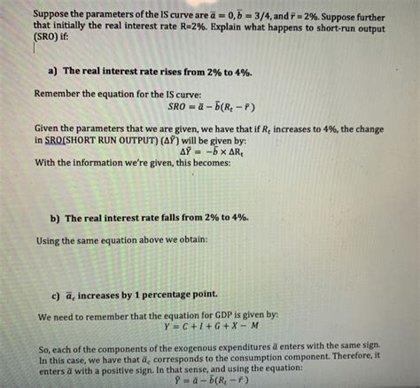 suppose the parameters of the is curve are a 0 6