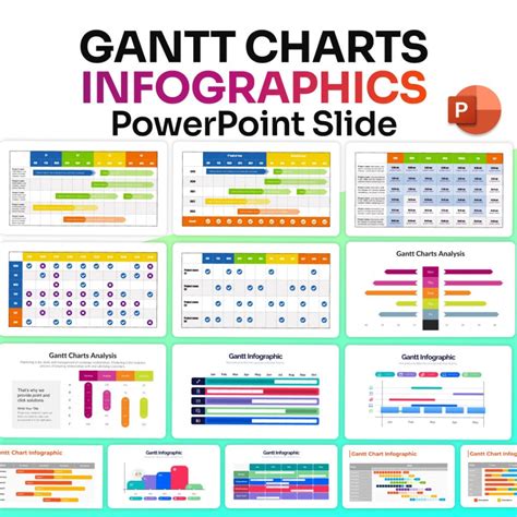 Editable Templates Gantt Charts Powerpoint Infographics Presentation Etsy
