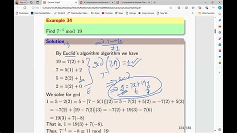 Lecture 35 Finding Inverses In Modular Arithmetic Implemented In Rust Youtube
