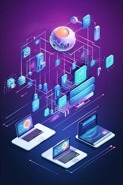 Premium Photo Information Technology Banner With Icons