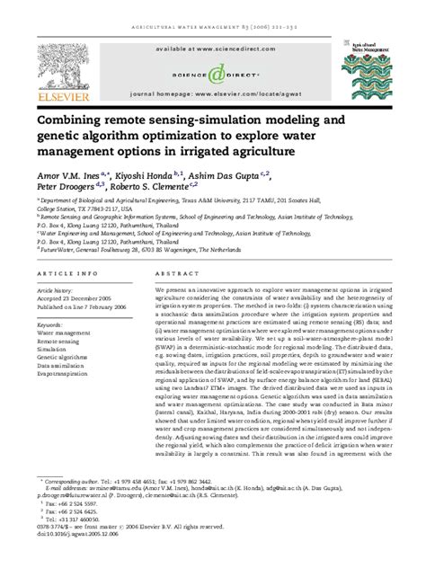 Pdf Combining Remote Sensing Simulation Modeling And Genetic