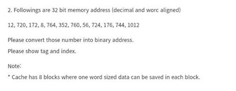 Solved 2 Followings Are 32 Bit Memory Address Decimal And
