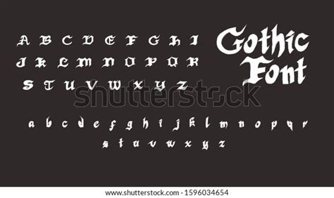 Classic Gothic Font Vector Stock Vector Royalty Free 1596034654
