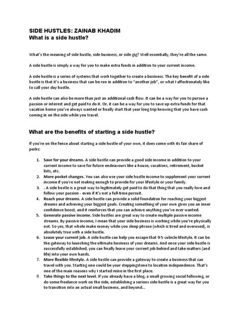 Side Hustles Pdf