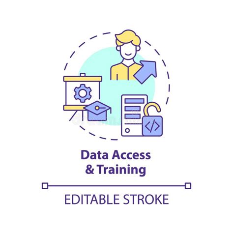 2d Data Access And Training Concept Linear Icon Stock Vector Illustration Of Algorithm