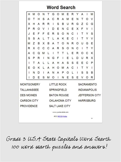 State Capital Word Search