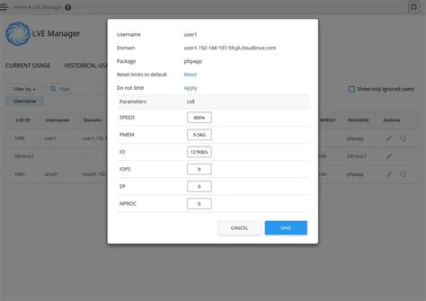 Cloudlinux Manager Ui