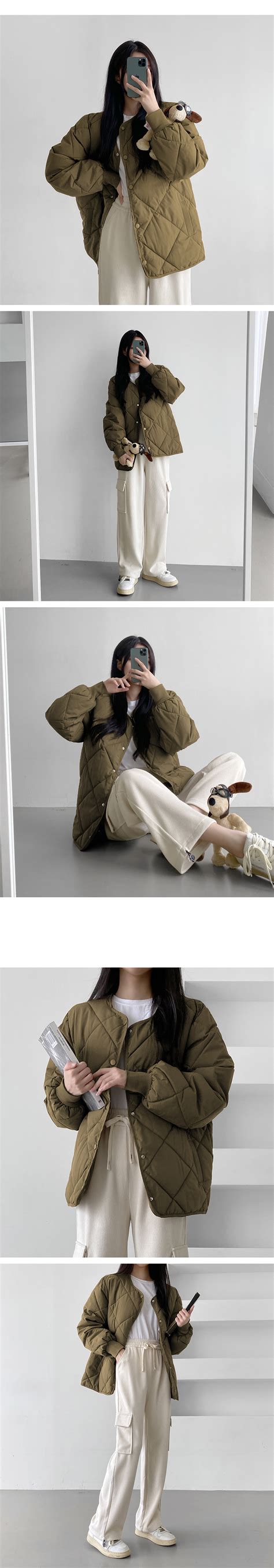 빅사이즈 오버핏 누빔 패딩 깔깔이 퀄팅 자켓 color