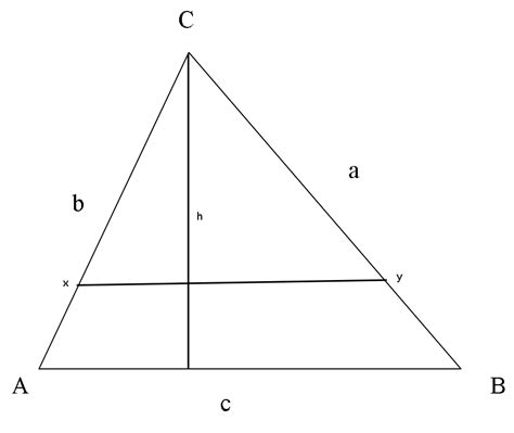 formula for the length of line that connects two sides of a triangle