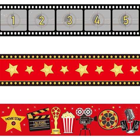 Mua 72 Pcs Movie Night Filmstrip Party Tape Borders Trim Gold Star