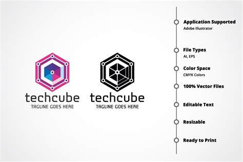 Tech Cube Logo Template TemplateMonster