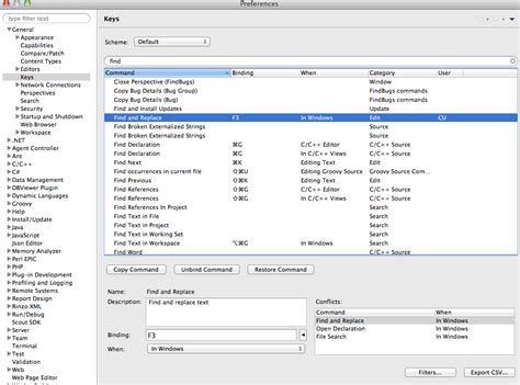 Java Is It Possible To Assign F To Search In Eclipse Stack Overflow