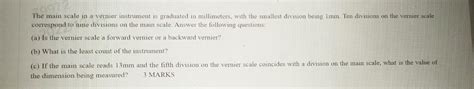 Solved The Main Scale In A Vernier Instrument Is Graduated