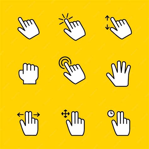 플래트 디자인 마우스 커서 세트 무료 벡터