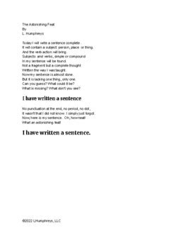 POEM ABOUT PUNCTUATION By Linda Humphreys TPT