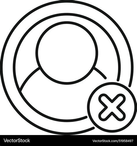 Delete Account Icon Showing User Is Removing Vector Image