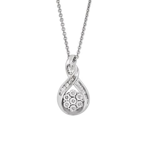 Sterling Silver And Diamond Necklace H Williams Jewellery