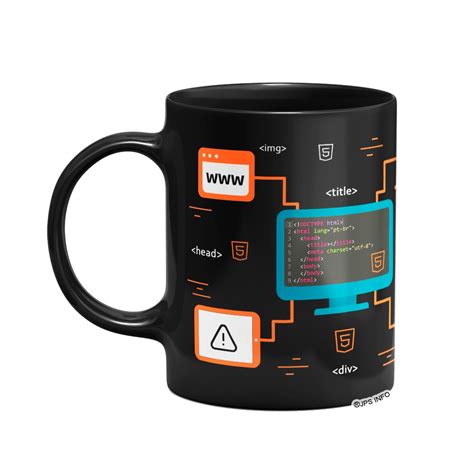 Caneca Dev Html 5 Preta Fun Geek Store