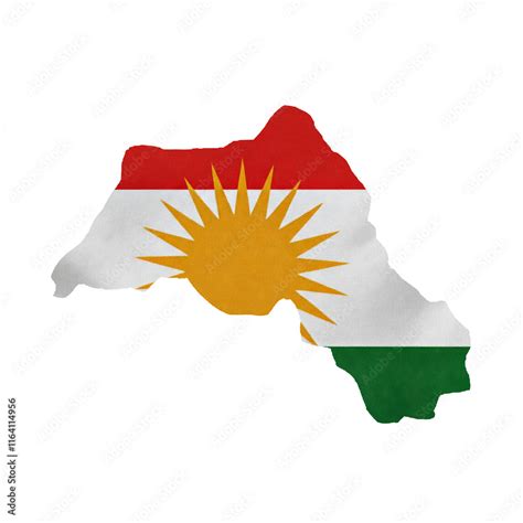 Kurdistan Flag Map Sticker Stock Illustration Adobe Stock