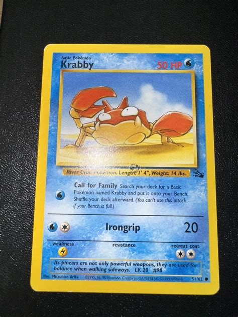 Krabby 51 62 Pokemon Fossil Ink Dot Misprint Printer Hickey Repeating