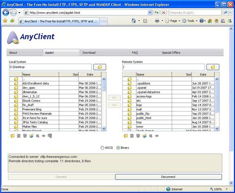 AnyClient Is A No Install Web Based FTP Client That Can Also Be Installed Locally