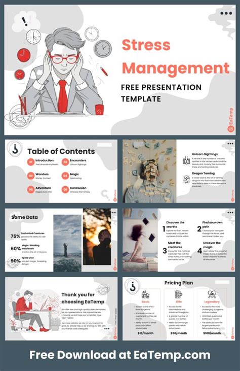stress management ppt presentation template free powerpoint templates