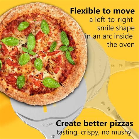 Ameiergro Pala Giratoria Y Giradora De Pizza De 9 Pulgadas Accesorios Para Horno De Pizza