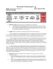 Metacognitive Journal Reading Report Docx Metacognitive Reading Report Name Krystel