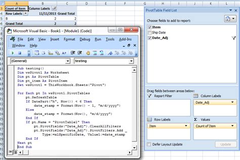Excel How To Better Update Pivot Table Data Filter Stack Overflow