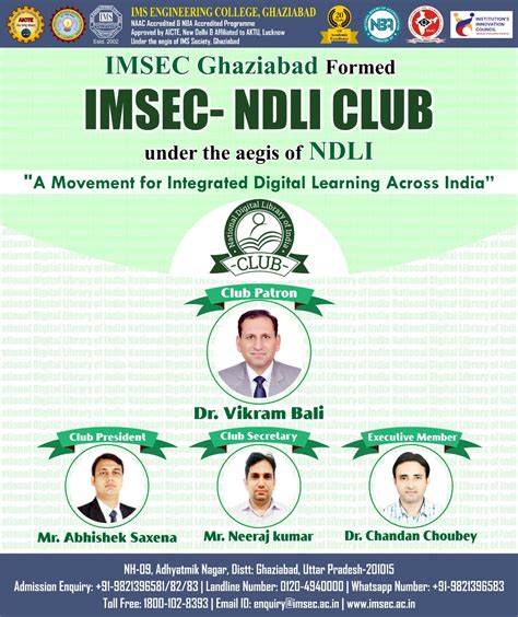 Imsec Ndli Club Formed Under The Aegis Of Ndli