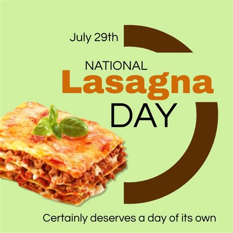 Plantilla De National Lasagna Day Postermywall