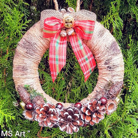 Коледна декорация Коледен венец с канап Handmasters Bg