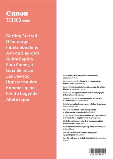 Ts3500 Printer Setup Guide Safety Information Installation And