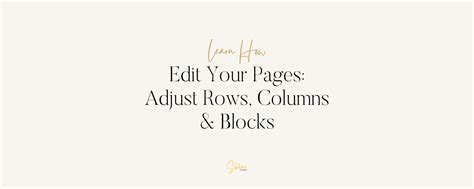 edit your pages adjust rows columns and blocks