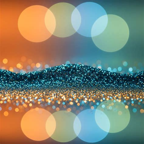 Abstract Glittering Particles Form Undulating Waves Against A Bokeh Background Blending Warm