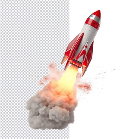 A Red Rocket With A Flame Effect On The Bottom Premium AI Generated PSD
