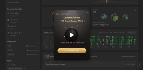 Leetcode 100daysofcode Problemsolving Dsa Codingjourney Manish
