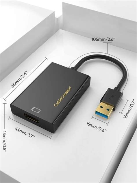 Cablecreation Usb Hdmi 1080p 60hz Adapter Usb 3 0 To Hdmi External Display Graphics Adapter