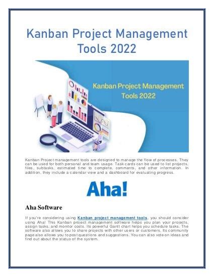 Kanban Project Management Tools 2022 Pdf
